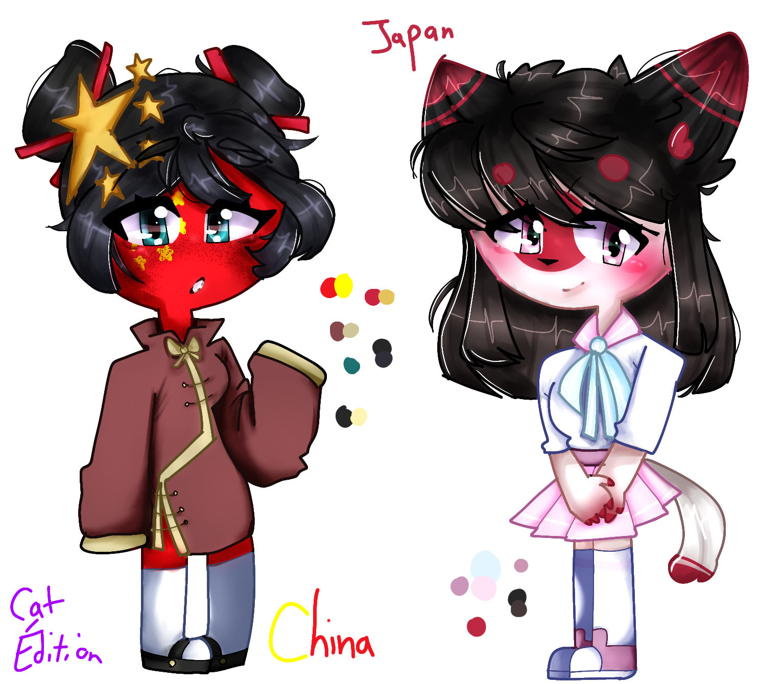 China & Japan (fem) -- Countryhumans - ibisPaint
