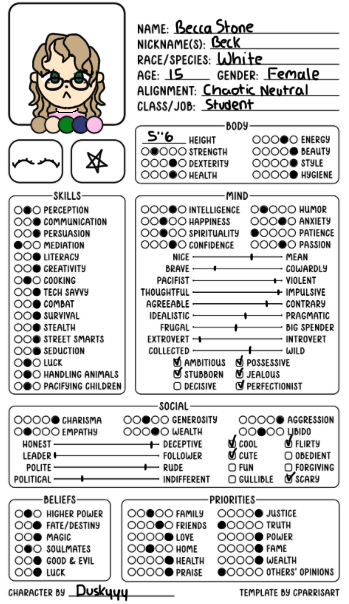 Chart for my OC Becca! - ibisPaint
