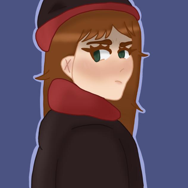 Girl in Black and Red Coat And Beanie - ibisPaint