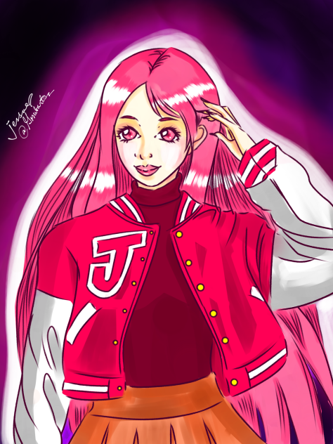 Girl in pink jersey - ibisPaint
