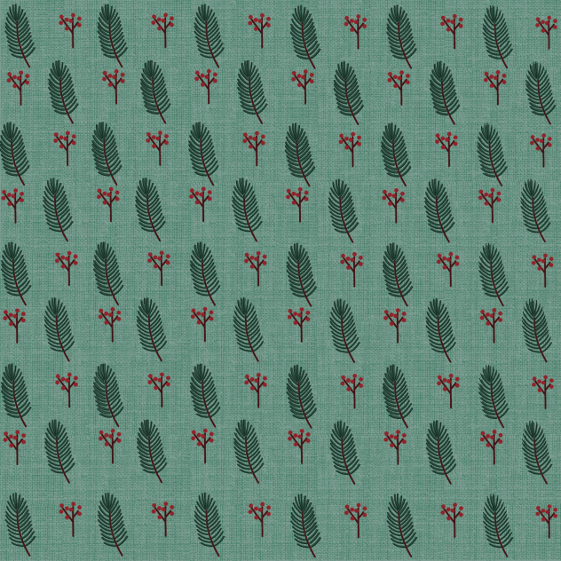 Cloth Pattern Leaf and Mistletoe - ibisPaint