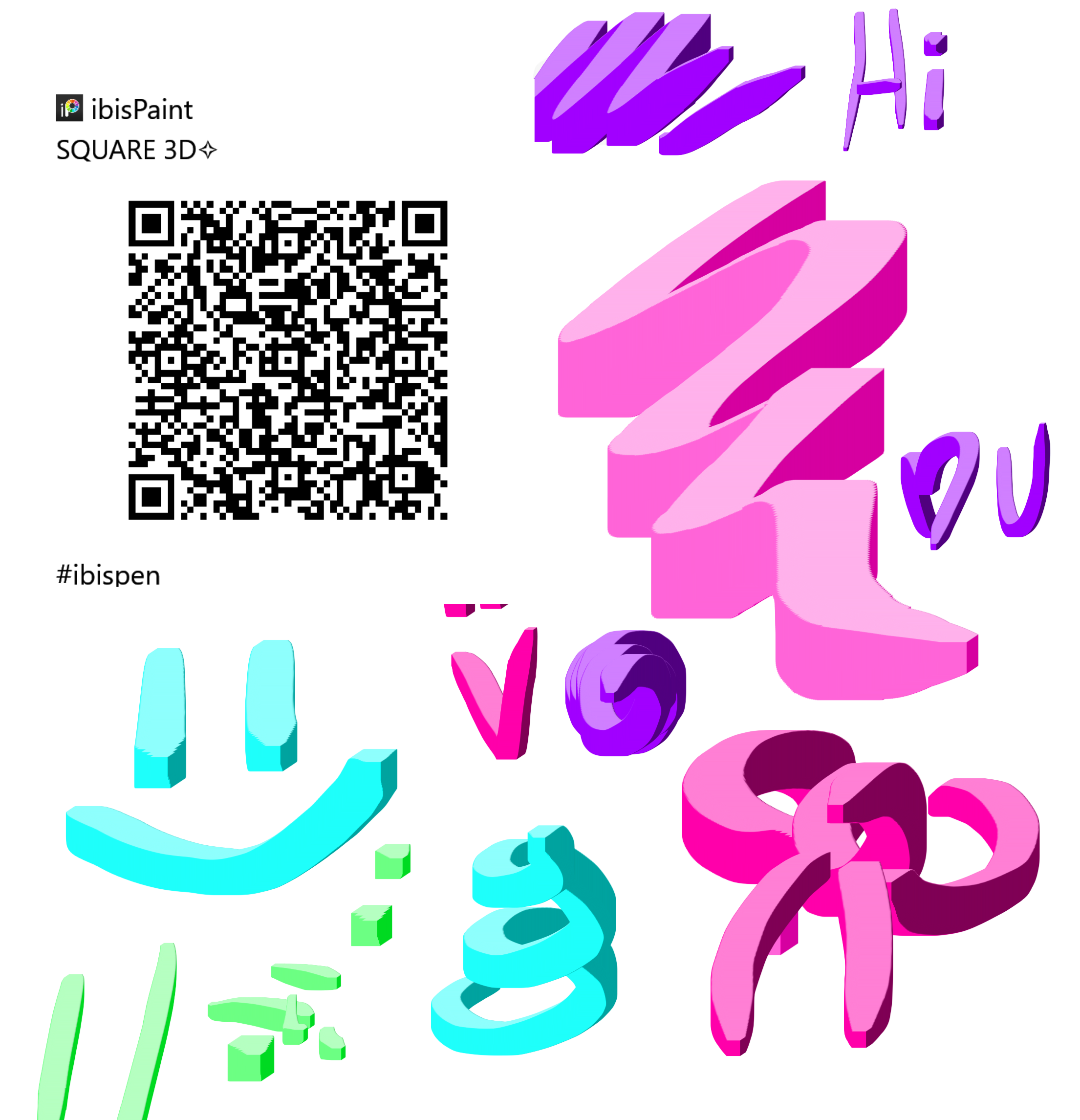 ☆Square 3D brush☆ - ibisPaint