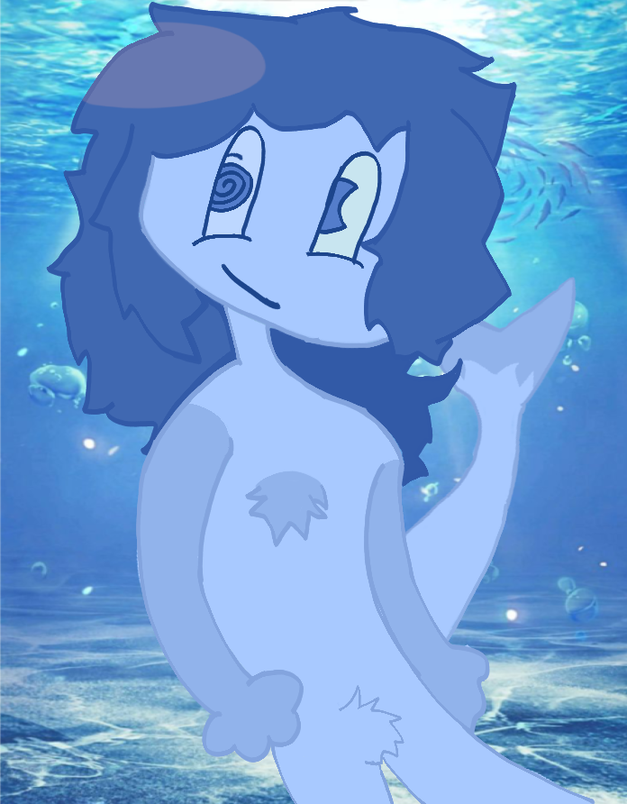 a blue fish - ibisPaint