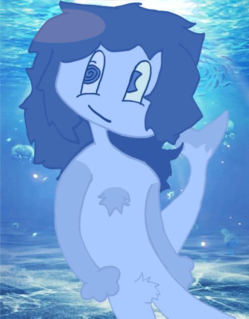 a blue fish - ibisPaint