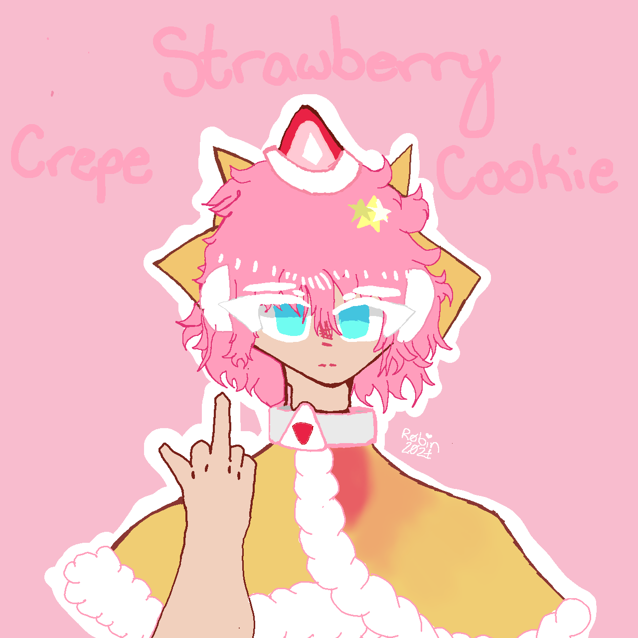 Strawberry crepe cookie - ibisPaint