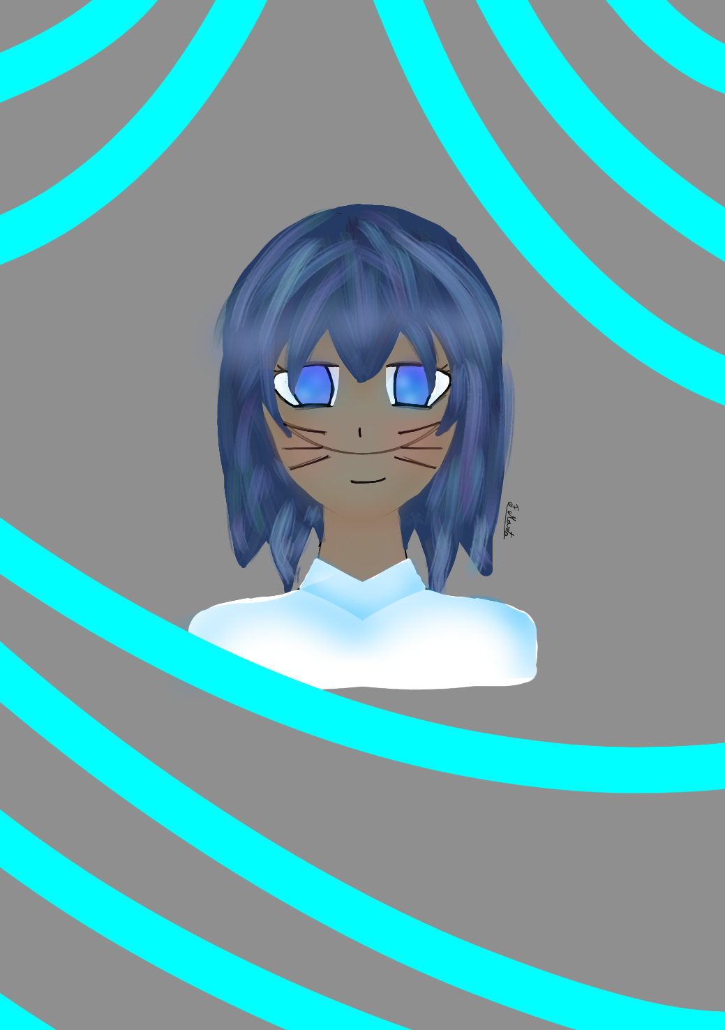menina de cabelo azul! - ibisPaint