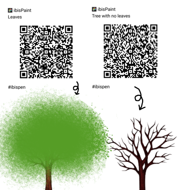 Tree and leaves - ibisPaint