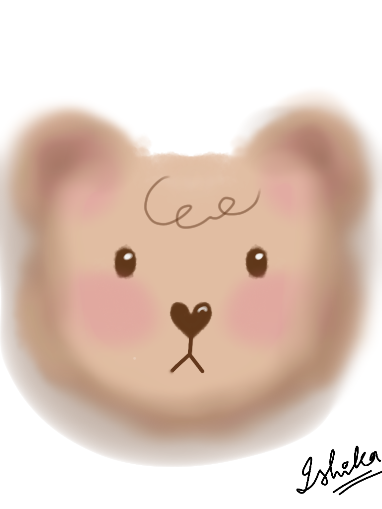 Sad cute baby bear - ibisPaint