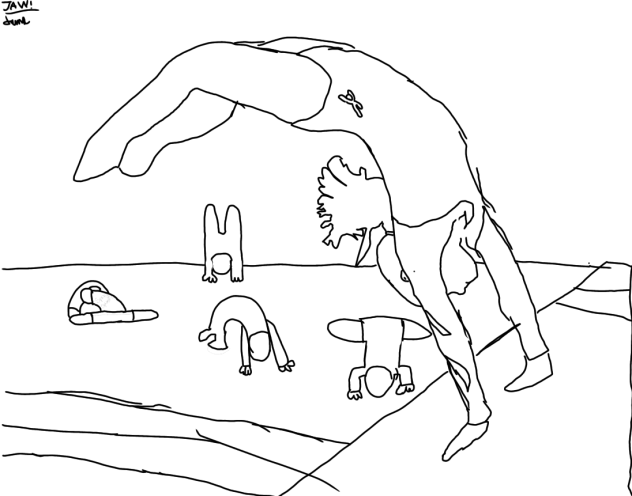 Gymnastics line art - ibisPaint