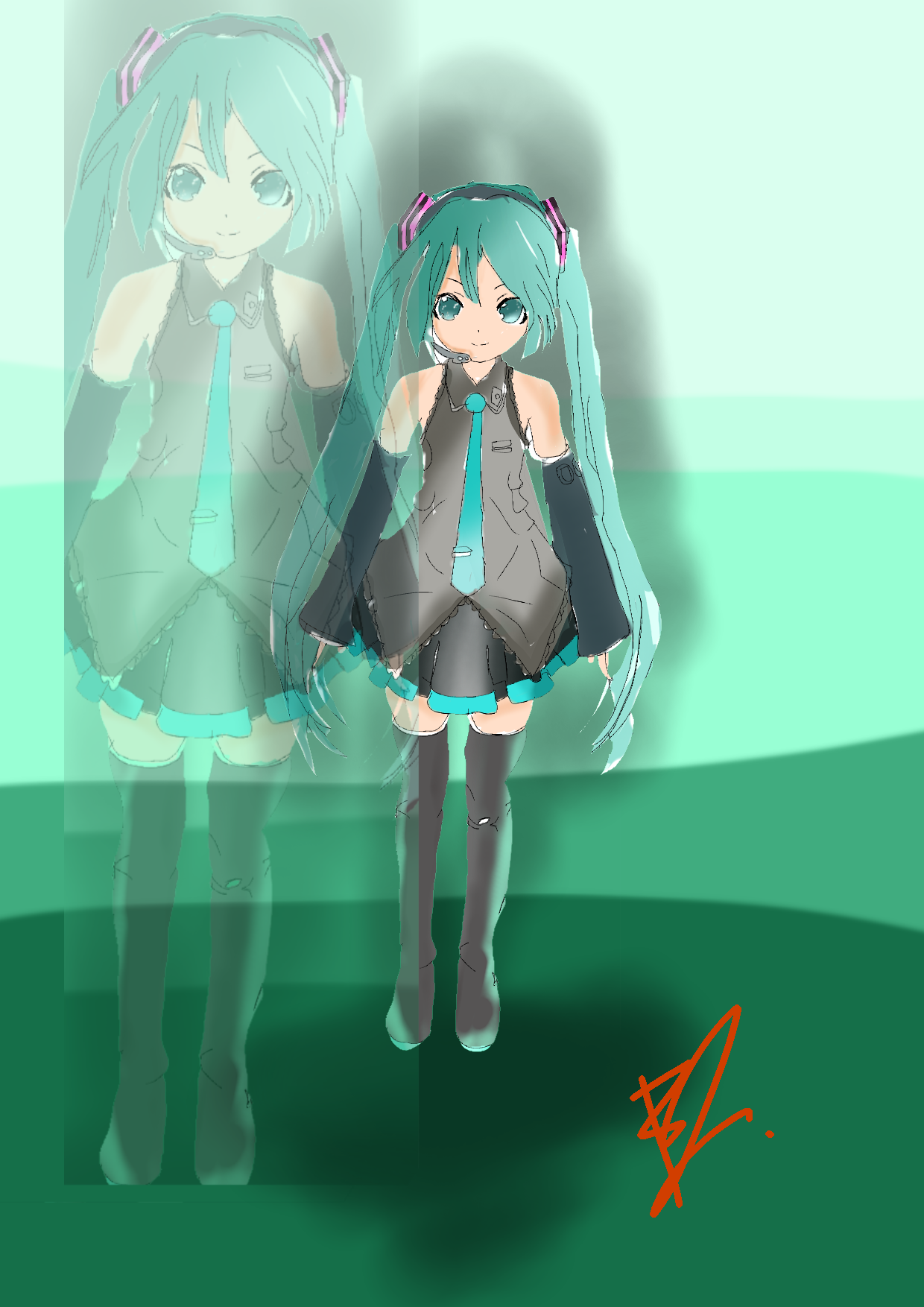 Miku-Chan (Hard) -Speedpaint - ibisPaint