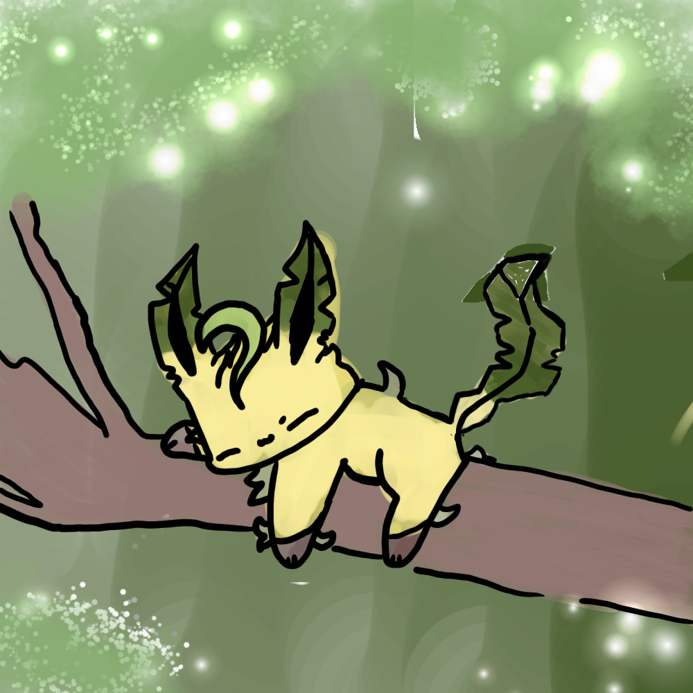 leafeon in forest - ibisPaint