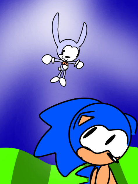 stupid sonic doodle colored - ibisPaint