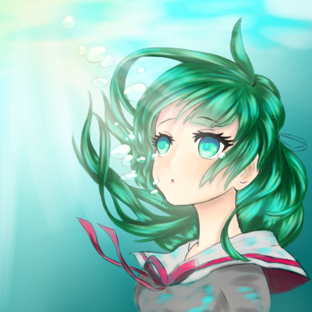 Girl Underwater - ibisPaint