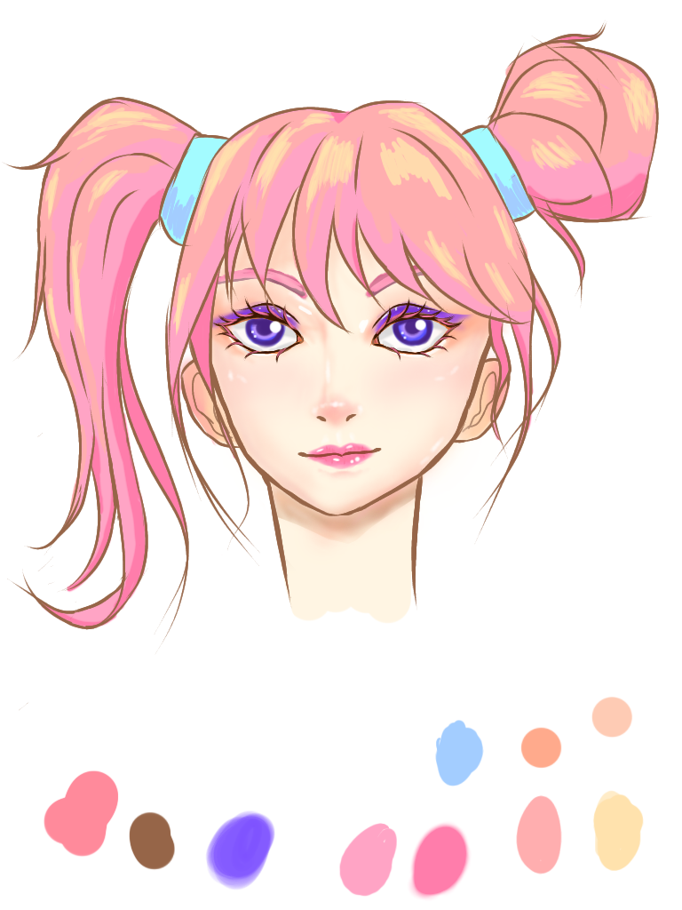 Day1 me learn how to paint face - ibisPaint