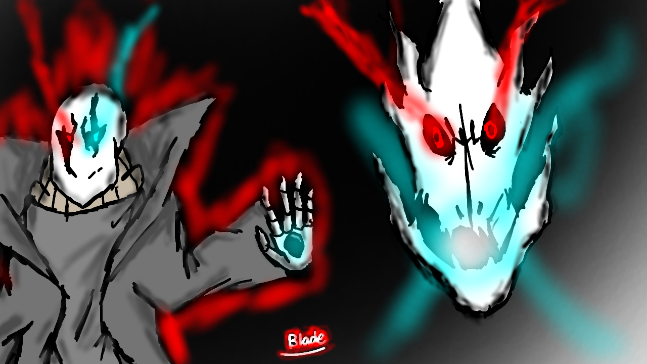 Gaster speedpaint mobile GLITCHTALE - ibisPaint