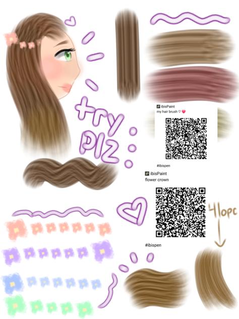 hair brush and flower crown - ibisPaint