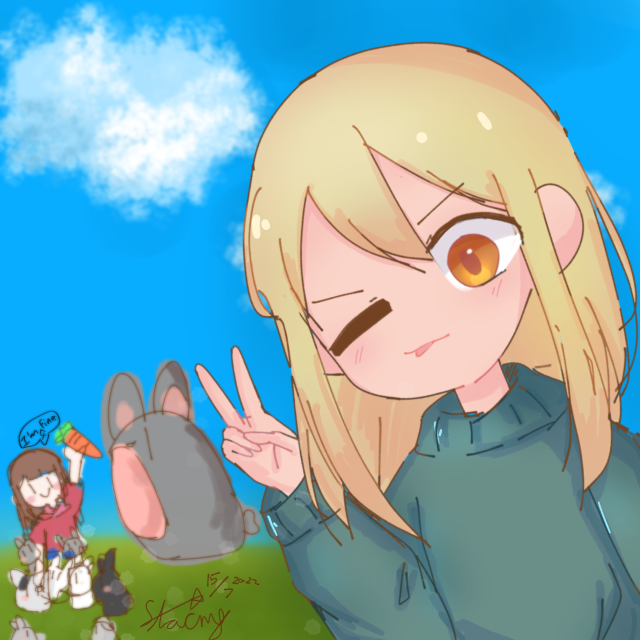 Hanging out with friends - ibisPaint