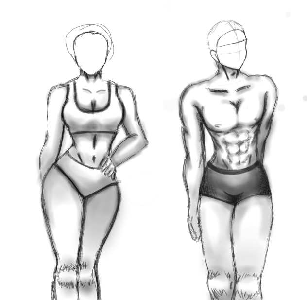 trying to draw bodies without reference - ibisPaint