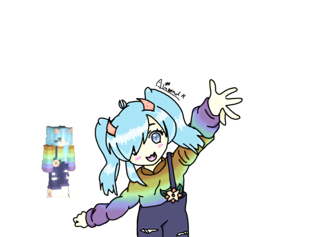 Colored Oc based on a Minecraft skin - ibisPaint