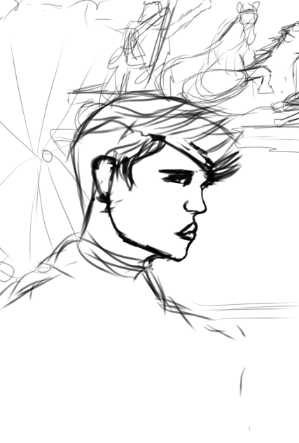 Side profile sketch male - ibisPaint