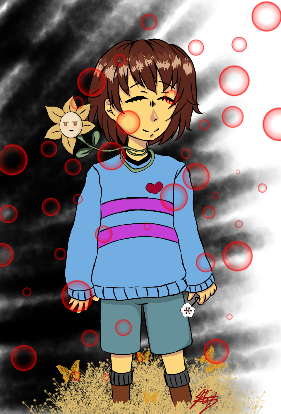 Frisk & Flowey (Undertale) - ibisPaint