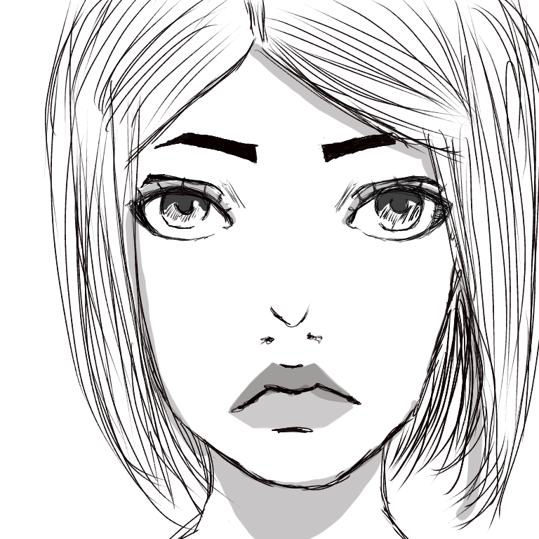 girl rough draft - ibisPaint