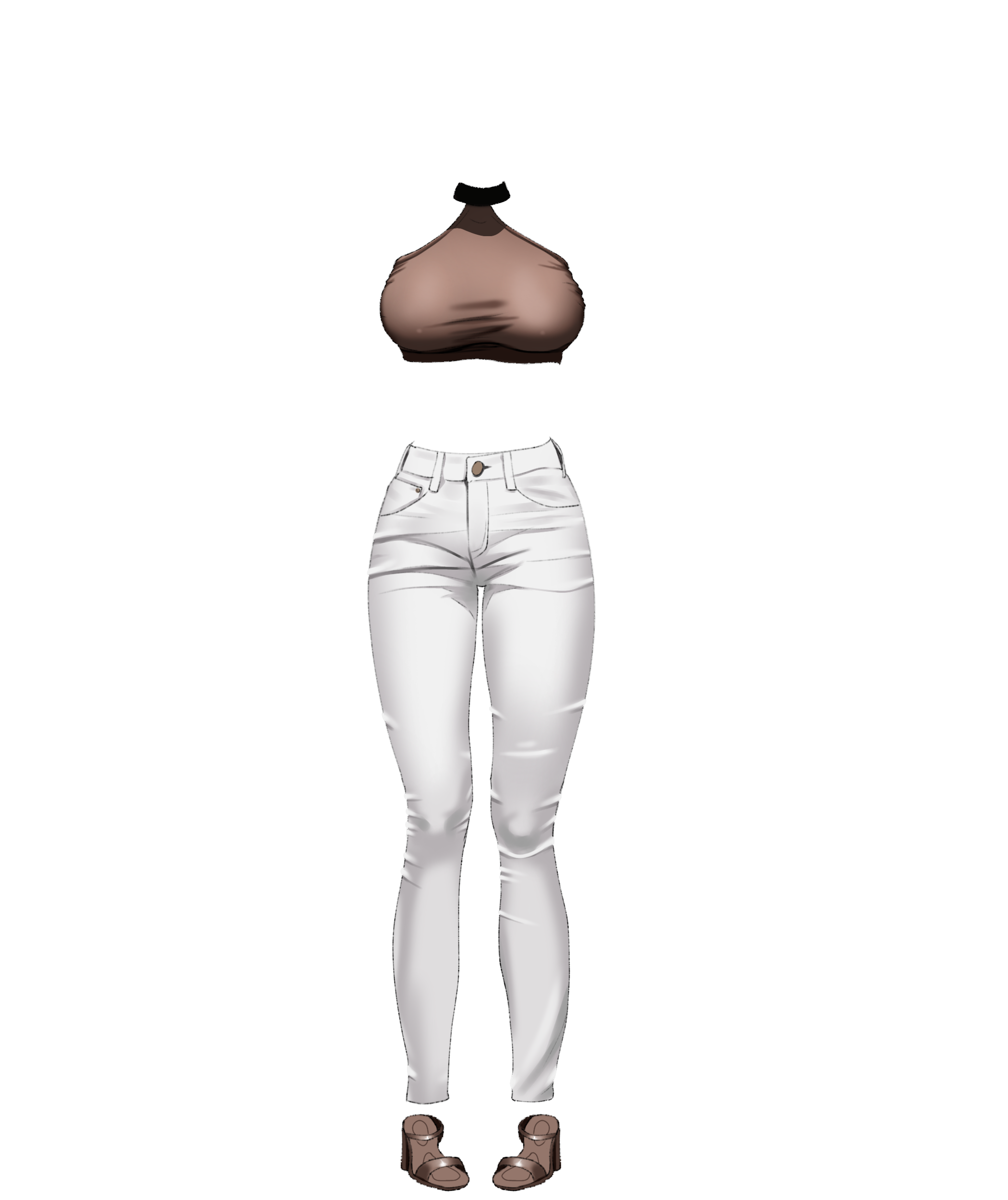 White Jeans and Top - ibisPaint