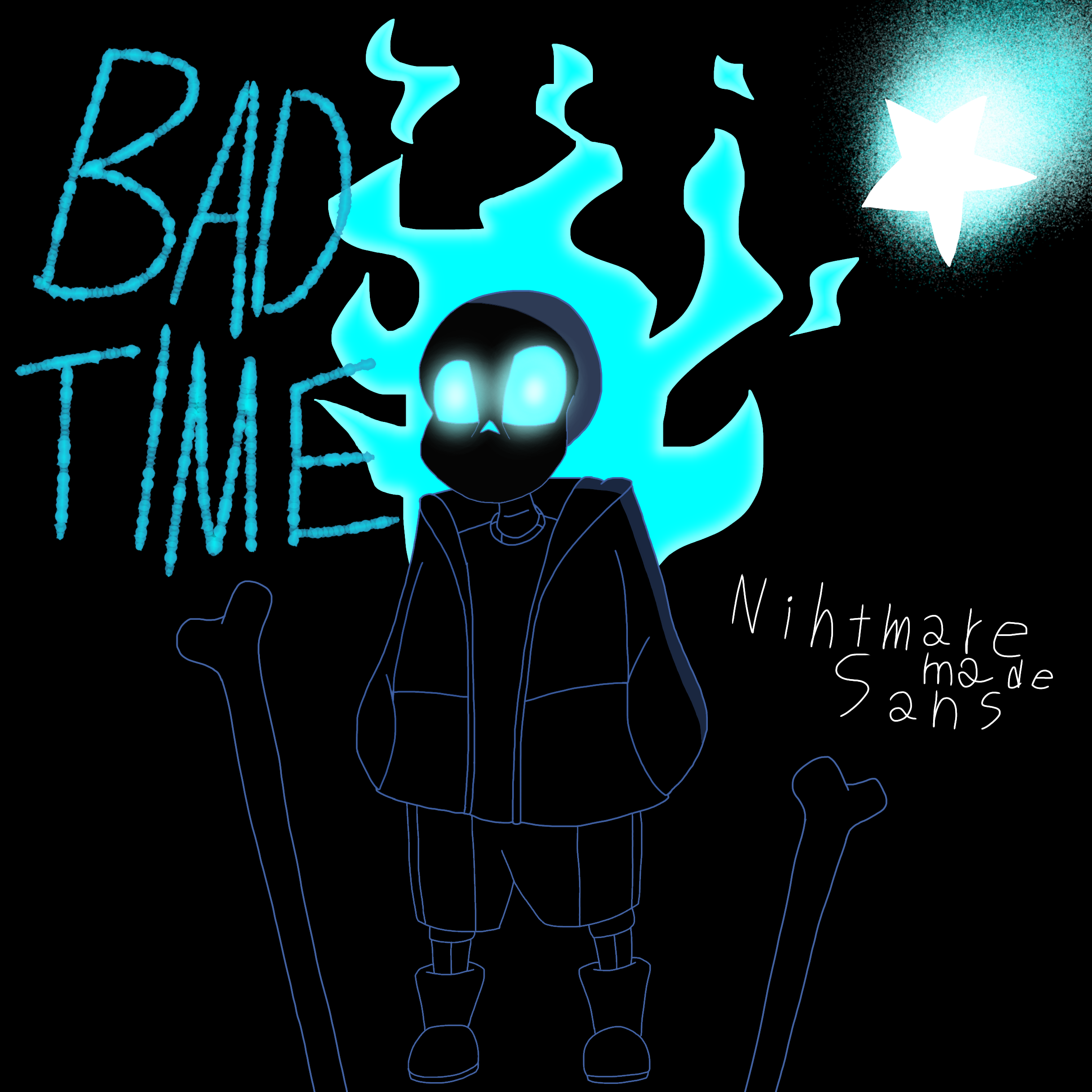 Nihtmare mode Sans FNF INDIE CROSS - ibisPaint