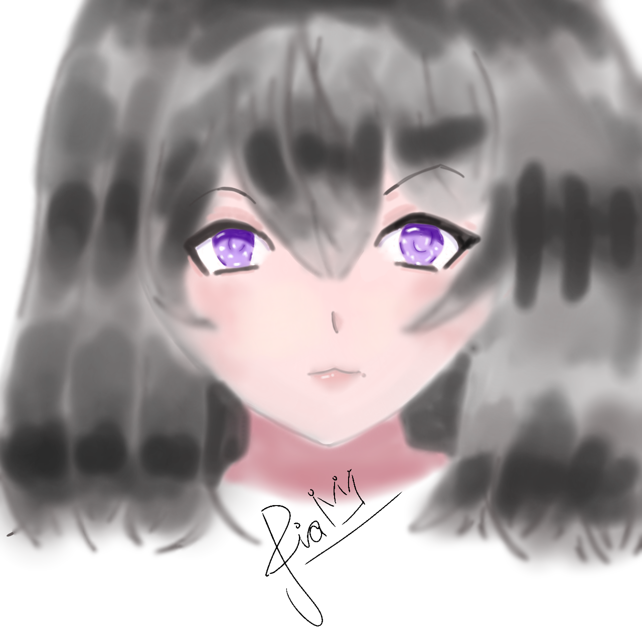 purple eyes girl - ibisPaint