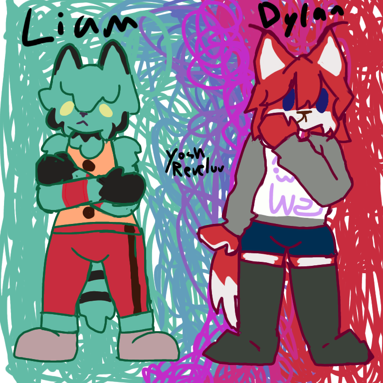 Liam and Dylan, two different cats - ibisPaint
