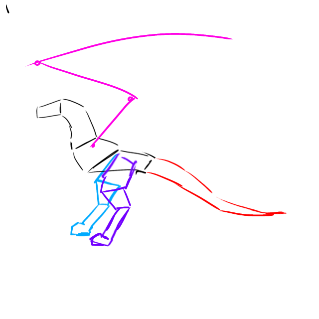 Biped dragon walk cycle - ibisPaint