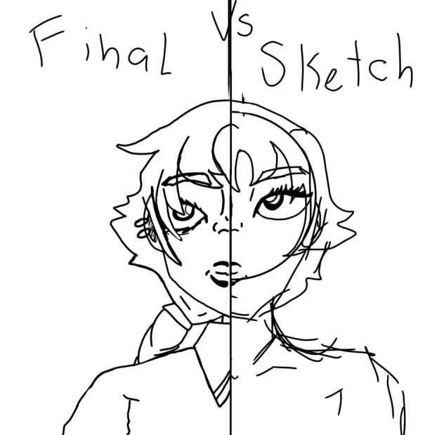 Final vs sketch ( line art) - ibisPaint