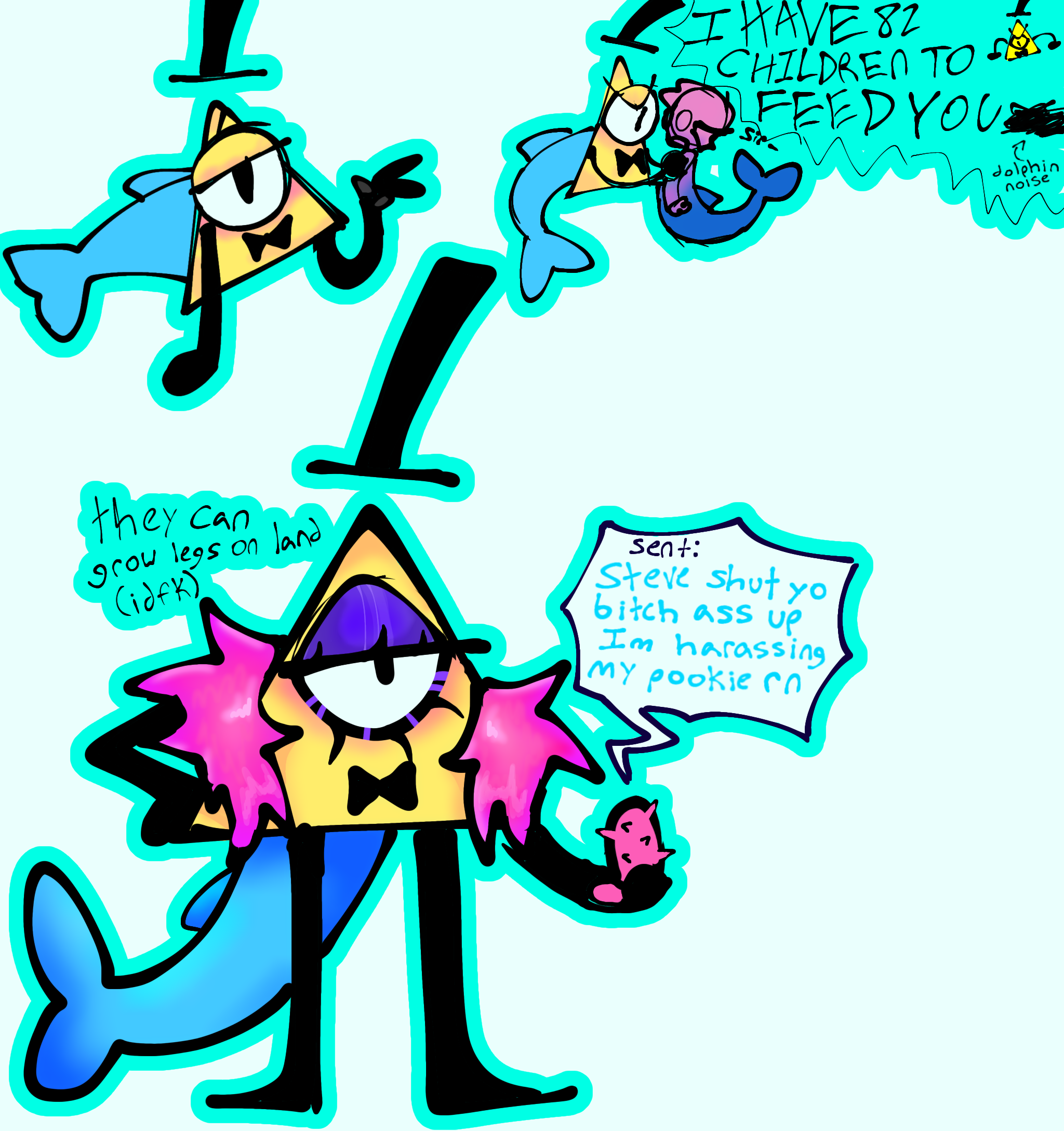 Bill Cipher Dolphin Doodles - ibisPaint