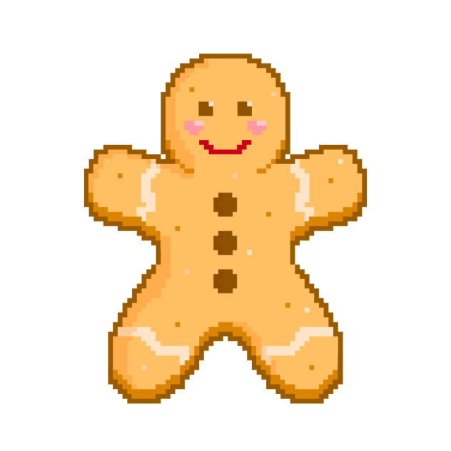 Gingerbread man cookie (pixel) - ibisPaint