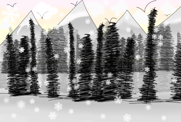 Sunrise In Snow - ibisPaint