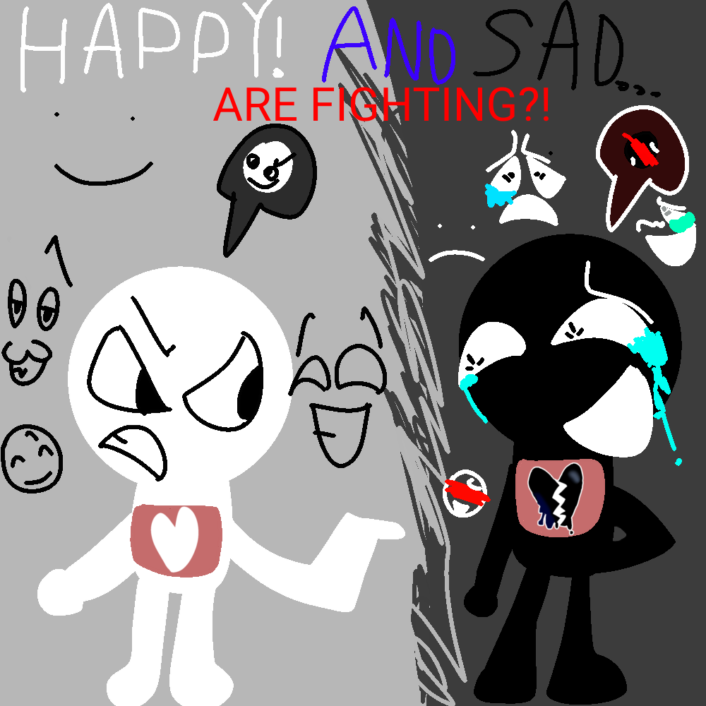 Happy AND sad FIGHTING - ibisPaint