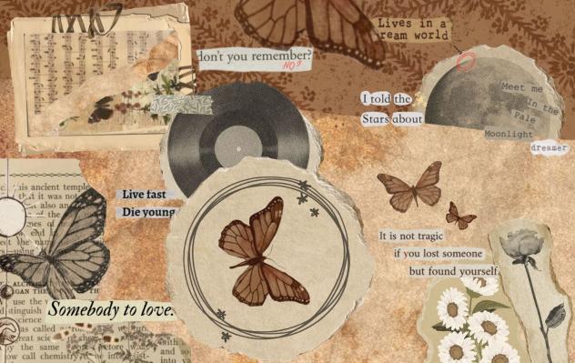 Brown vintage wallpaper - ibisPaint