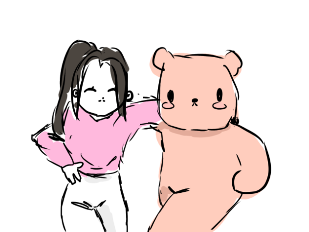 my oc and mr. bear dancing - ibisPaint