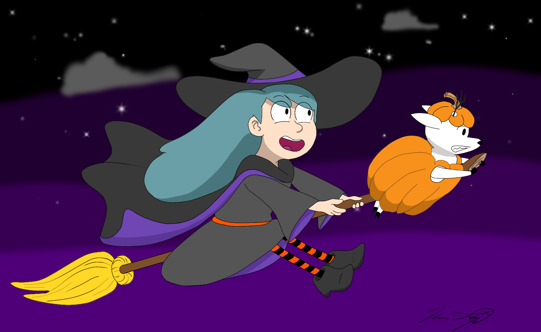 Halloween Hilda and Twig - ibisPaint