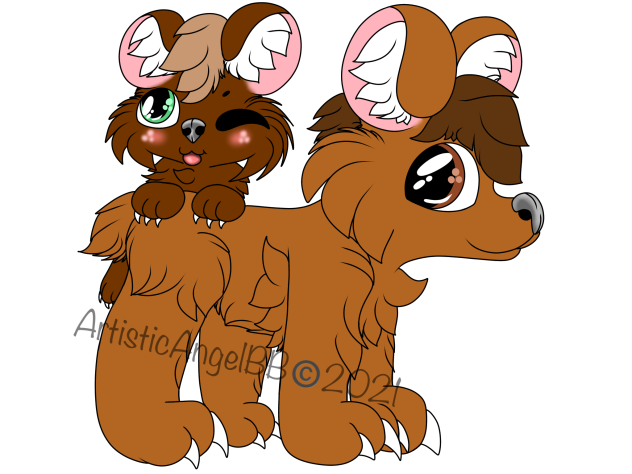 Brown Father Bear With His Bear Cub Son - ibisPaint