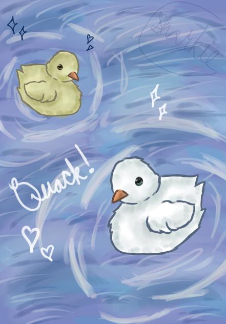 little ducks in pond ♡ - ibisPaint