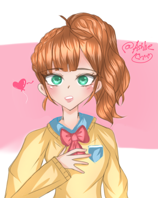 Cute brunette girl - ibisPaint