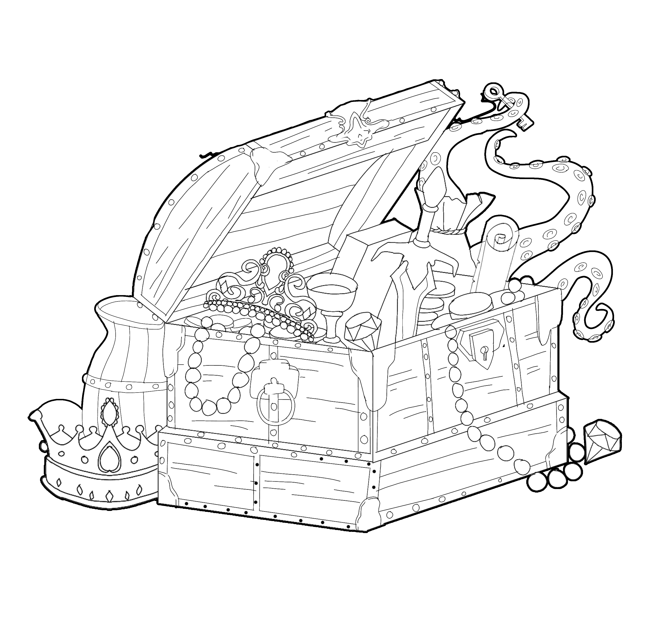 Treasure chest outline - ibisPaint