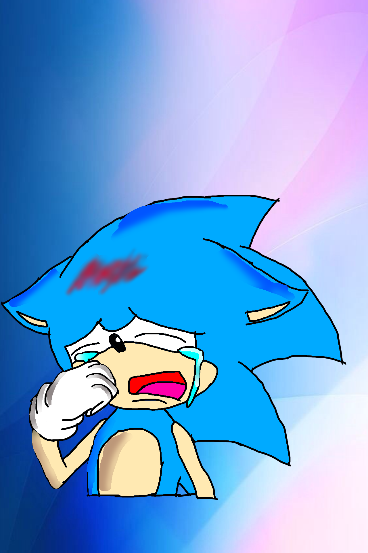 baby classic sonic gets hut on the head - ibisPaint