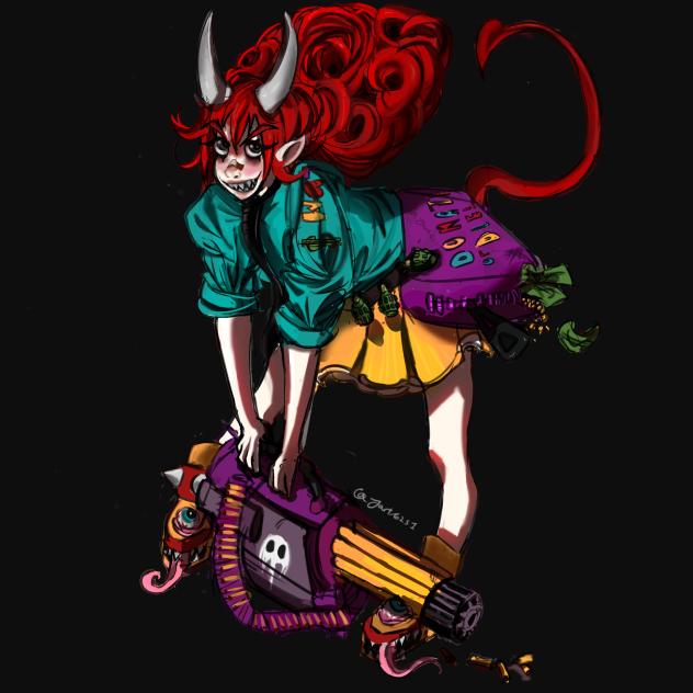 demon gal wooooooo - ibisPaint
