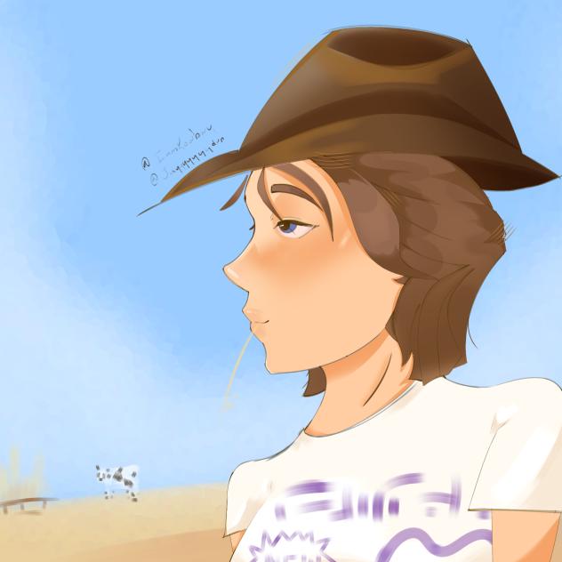 Lady with cowboy hat - ibisPaint