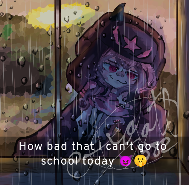 heavy rain on school days be like - ibisPaint