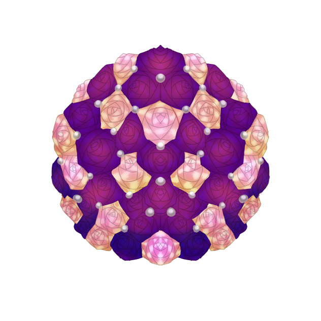 Violet and Pink rose with pearls - ibisPaint