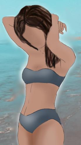 Girl at the beach - ibisPaint