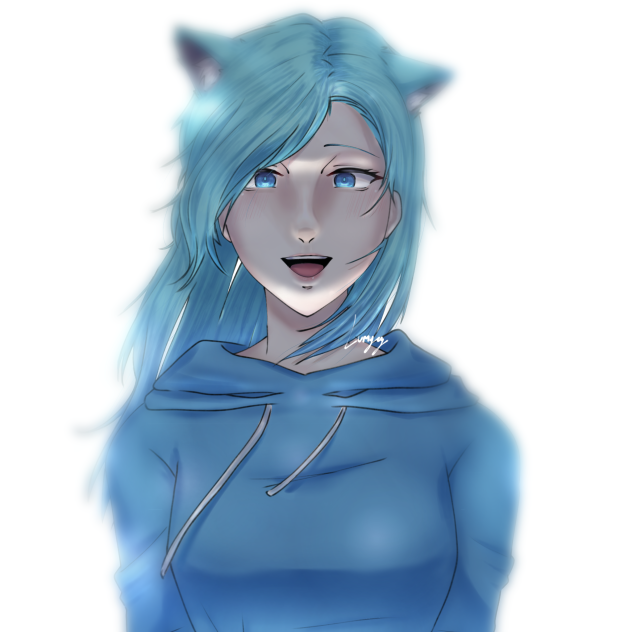 blue cat girl #3 - ibisPaint